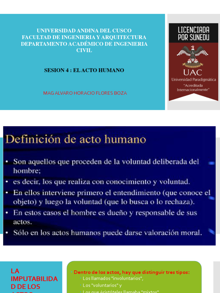 Sesion 4 El Acto Humano | PDF | Relaciones personales, crianza y ...