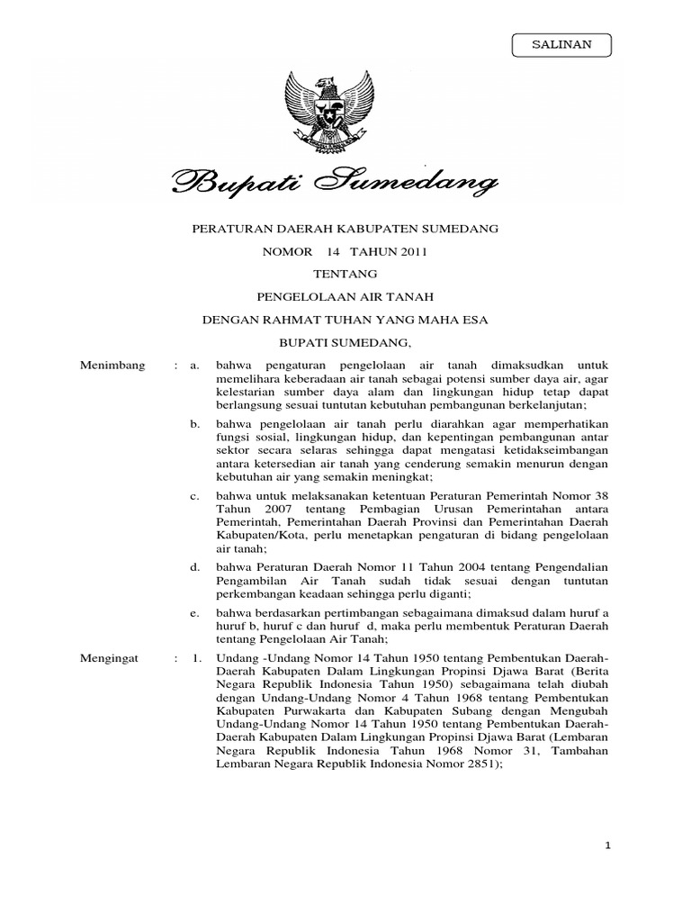 PERDA Nomor 14 Tahun 2011 | PDF
