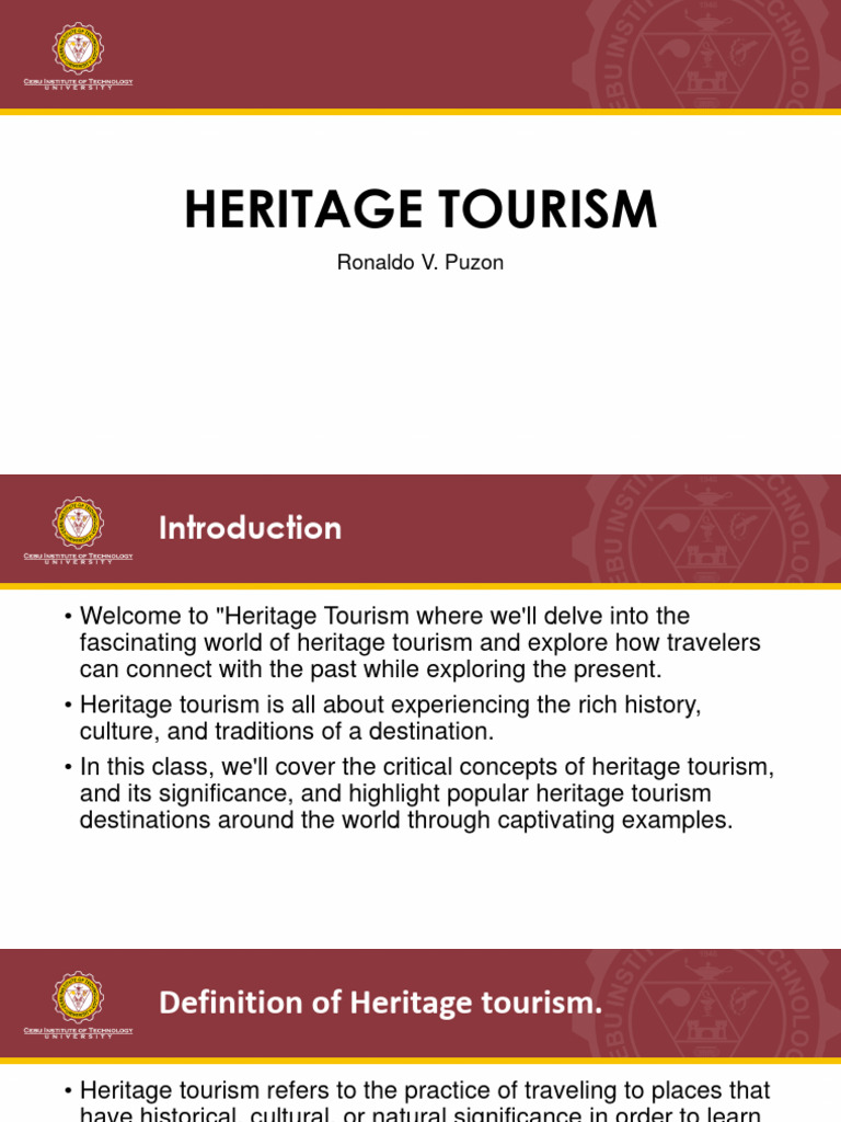Heritage Tourism An Introduction Pdf