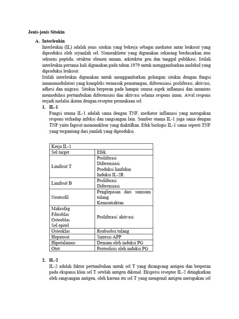 Jenis Sitokin | PDF
