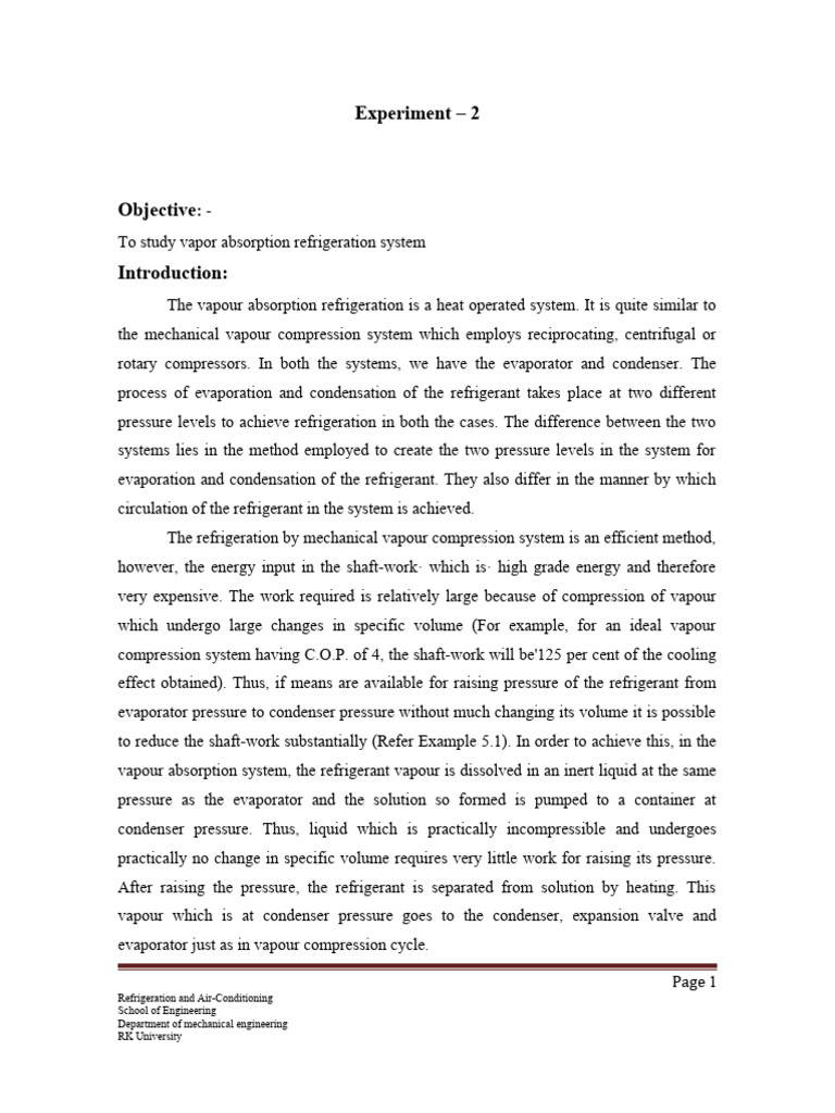 2 To Study VAS | PDF | Heat Exchanger | Refrigeration