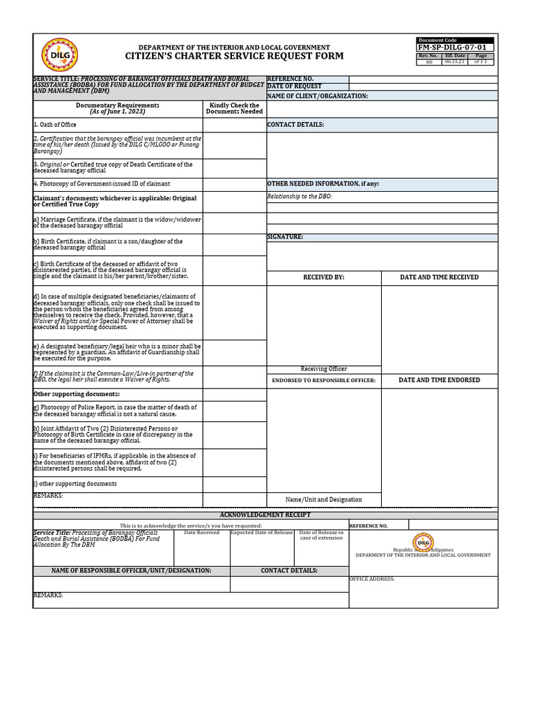 FM SP Dilg 07 01 (CCSRF DBC) | PDF | Common Law | Government
