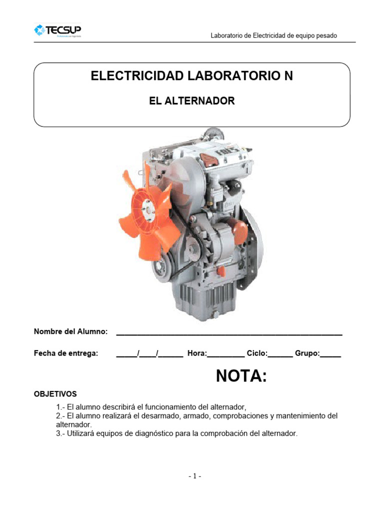 Guía N°3 Alternador -ok | PDF | Laboratorios | Corriente eléctrica