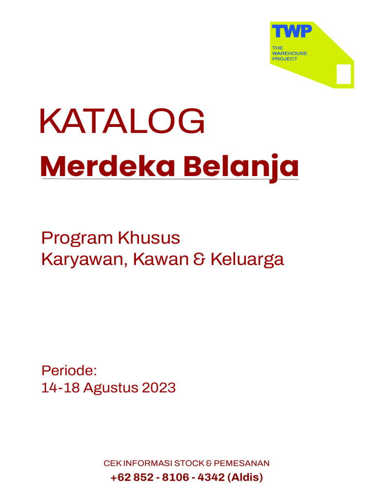 Katalog TWP Merdeka Belanja | PDF