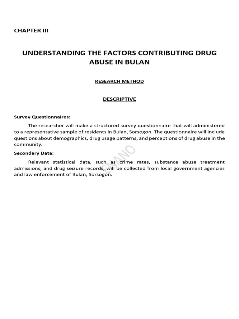 Gino 3 Understanding The Factors Contributing Drug Abuse in Bulan | PDF
