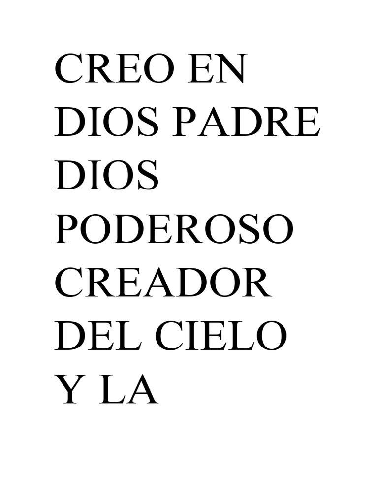 Credo Católico: Creo en Dios Padre | PDF