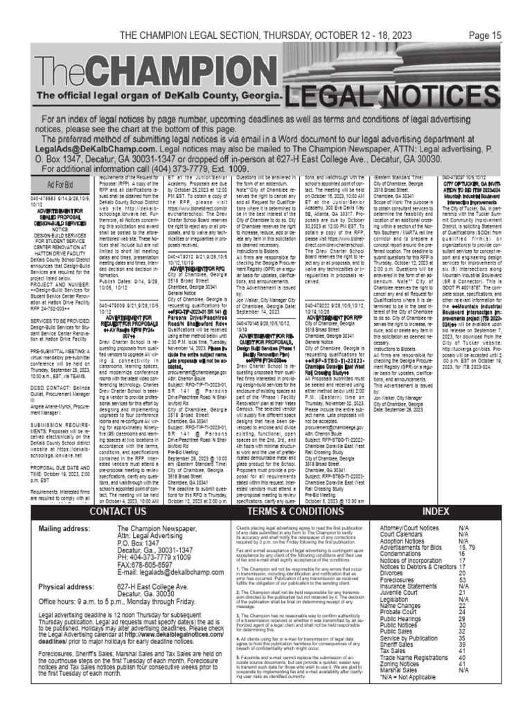 Legal Advertising and RFP Notices | PDF