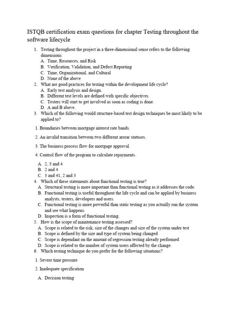 ISTQB Exam Prep: Lifecycle Testing | PDF | Technology & Engineering