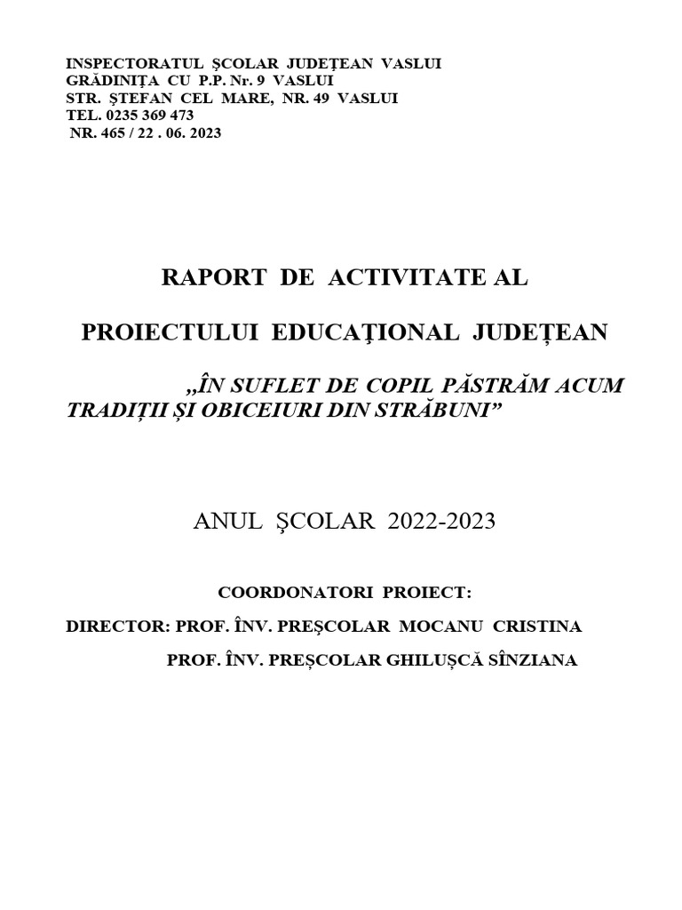 Raport Proiect 2023 | PDF