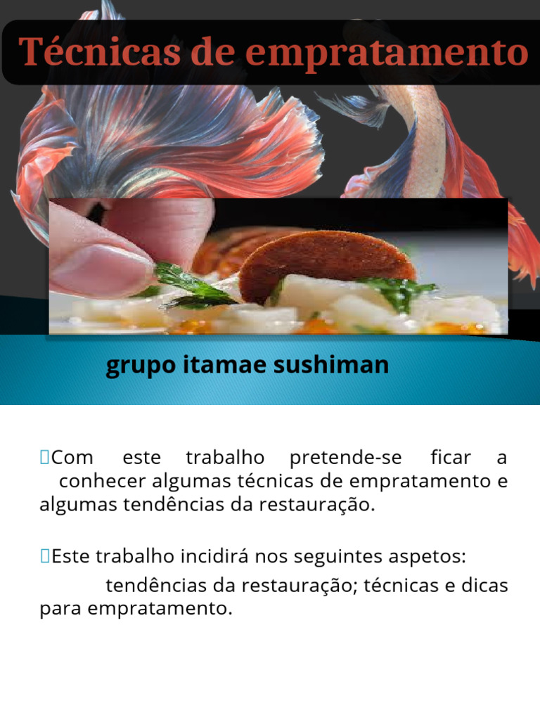 Técnicas de Empratamento e Tendências | PDF | Culinária | Alimentos