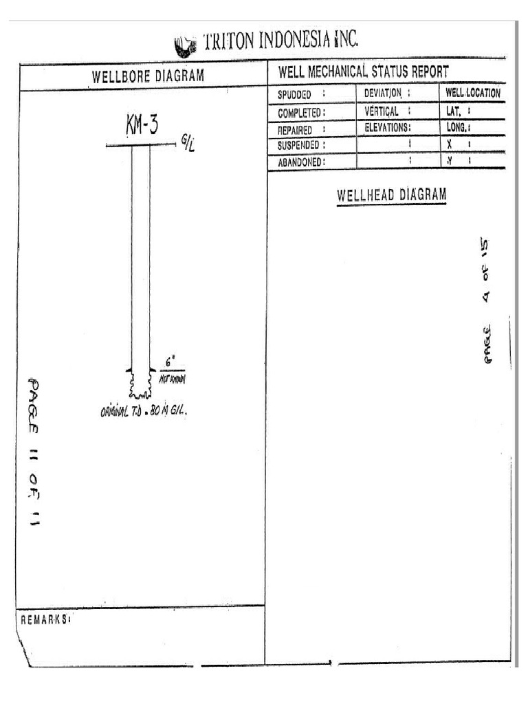 KM-003 Wellbore Diagram | PDF