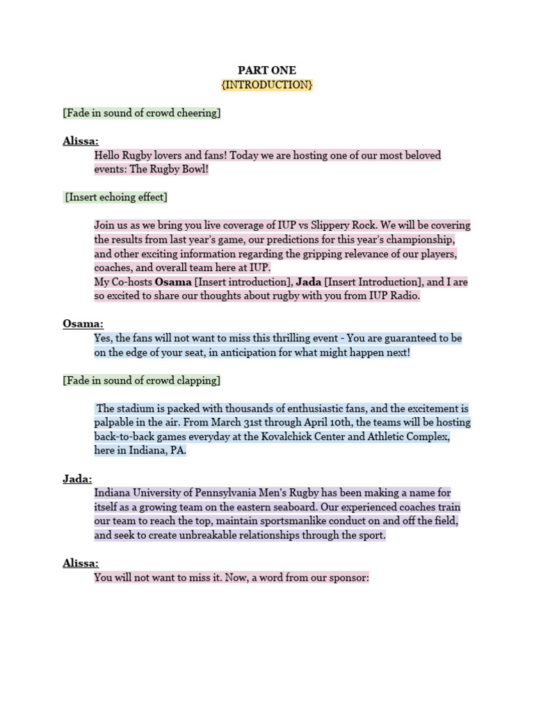 Advanced Audio Script | PDF