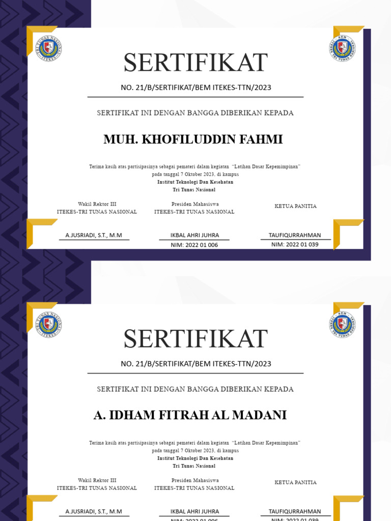 Sertifikat LDK 2023 | PDF