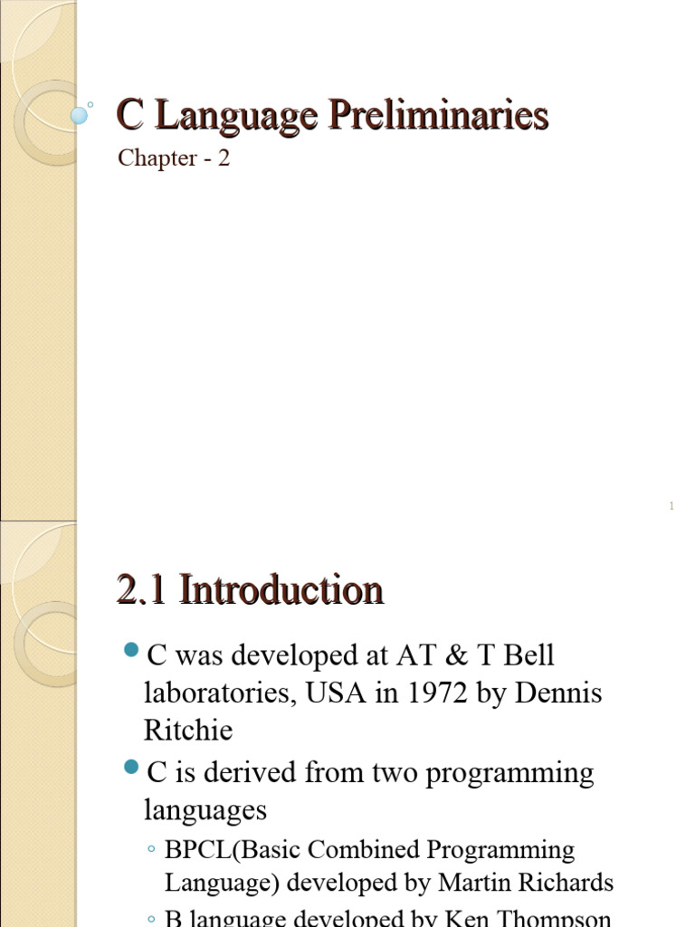 C - ch-2 Preliminaries | PDF | Computer Program | Programming