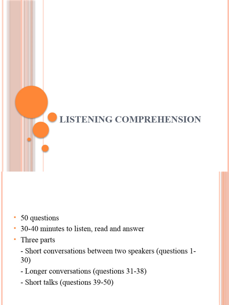 Listening Comprehension | PDF