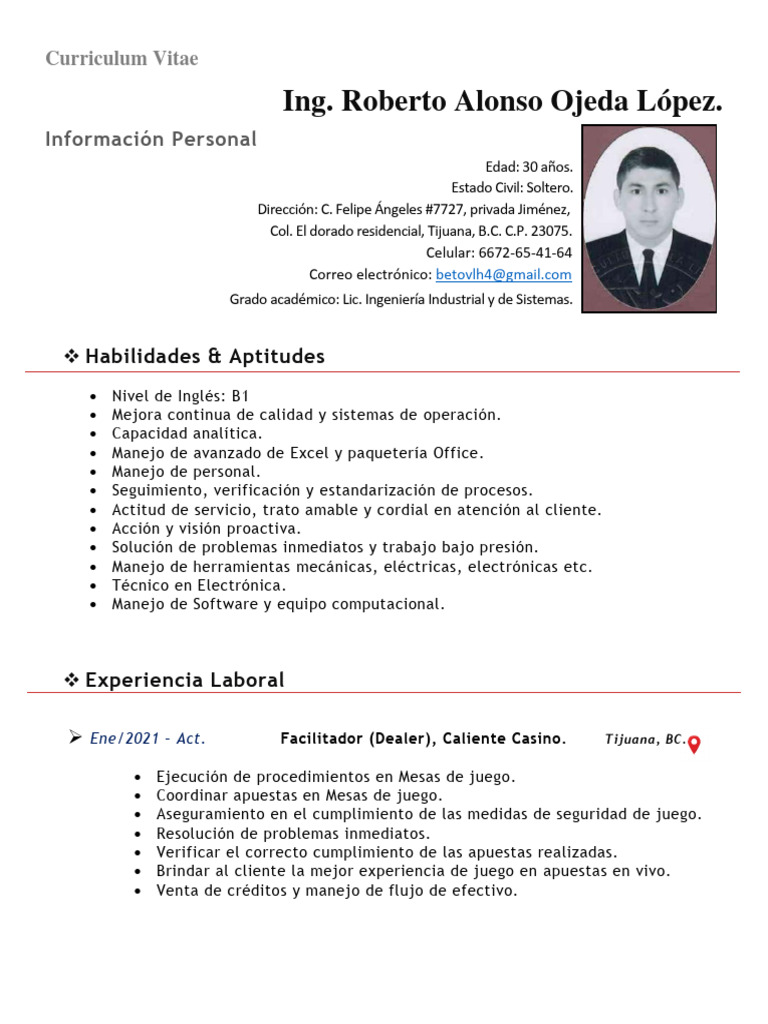 CV Roberto Ojeda 2023 | PDF | Logística