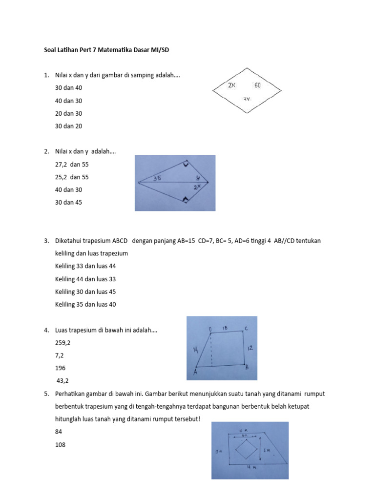 Soal Latihan Pert 7 MTK Dasar 10 Soal | PDF