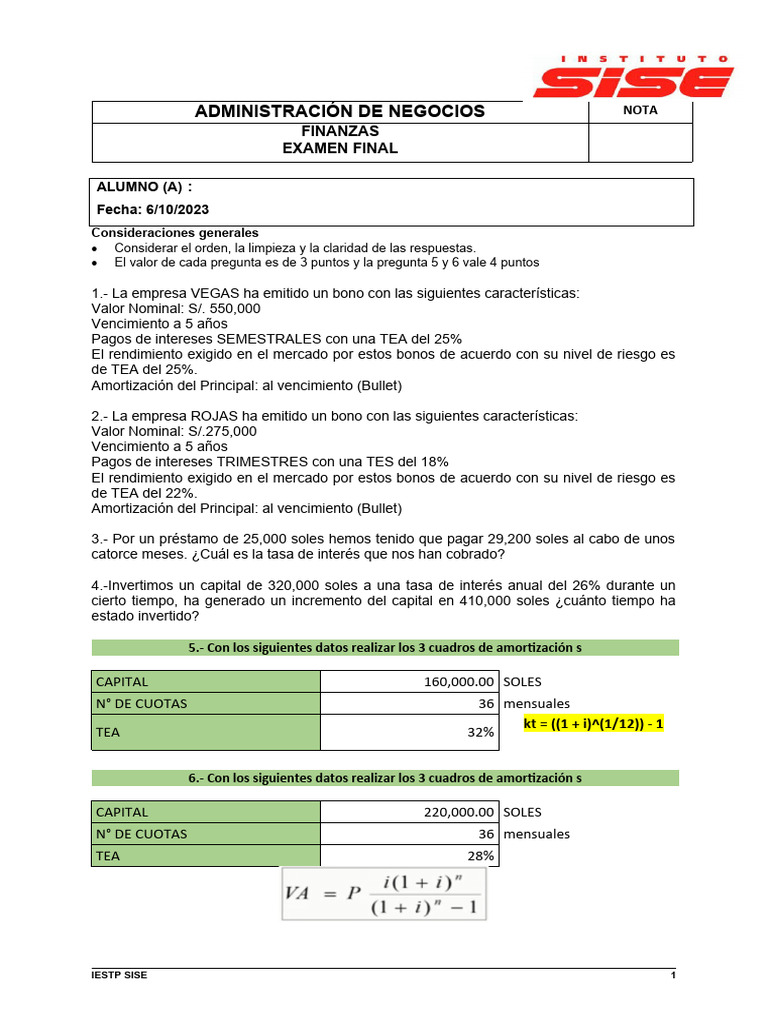 Examen Final Sise | PDF