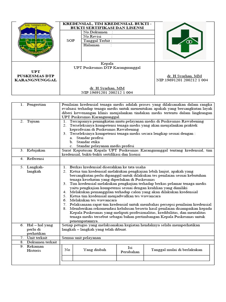 8.7.1.3 Sop Kredensial, Tim Kredensial | PDF
