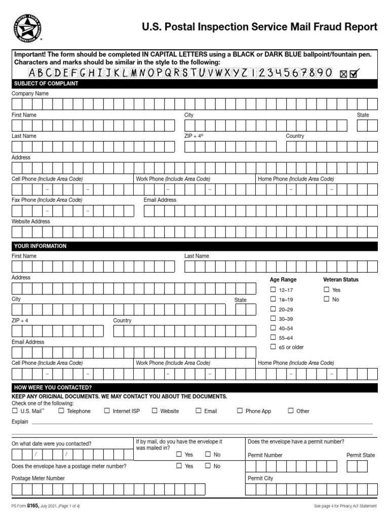 Ps 8165 | PDF | United States Postal Service | Mail