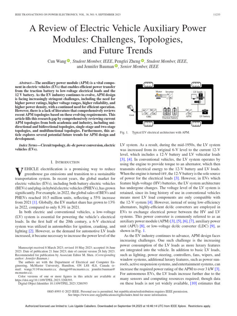 A Review of Electric Vehicle Auxiliary Power Modules Challenges ...