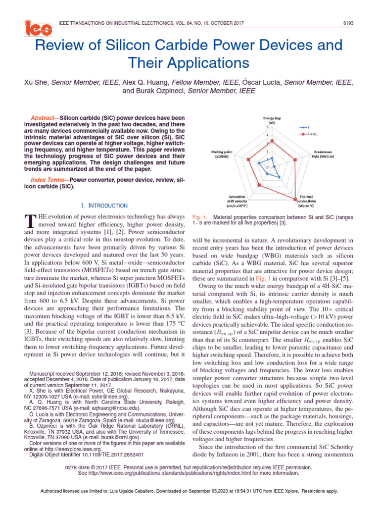 Review of Silicon Carbide Power Devices and Their Applications | PDF