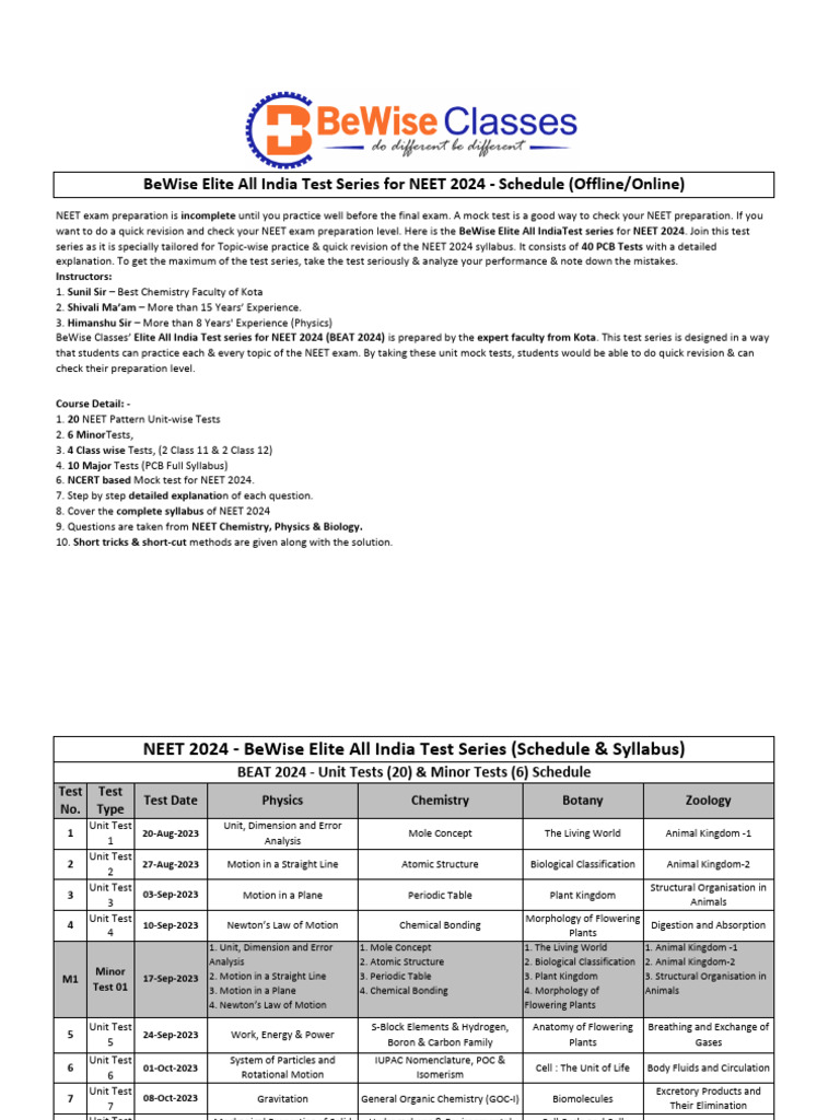 Bewise Classes | PDF