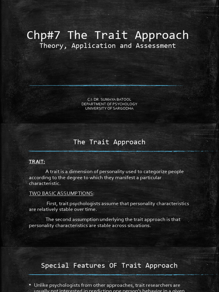 chp7 The Trait Approach | PDF | Social Psychology | Human Development