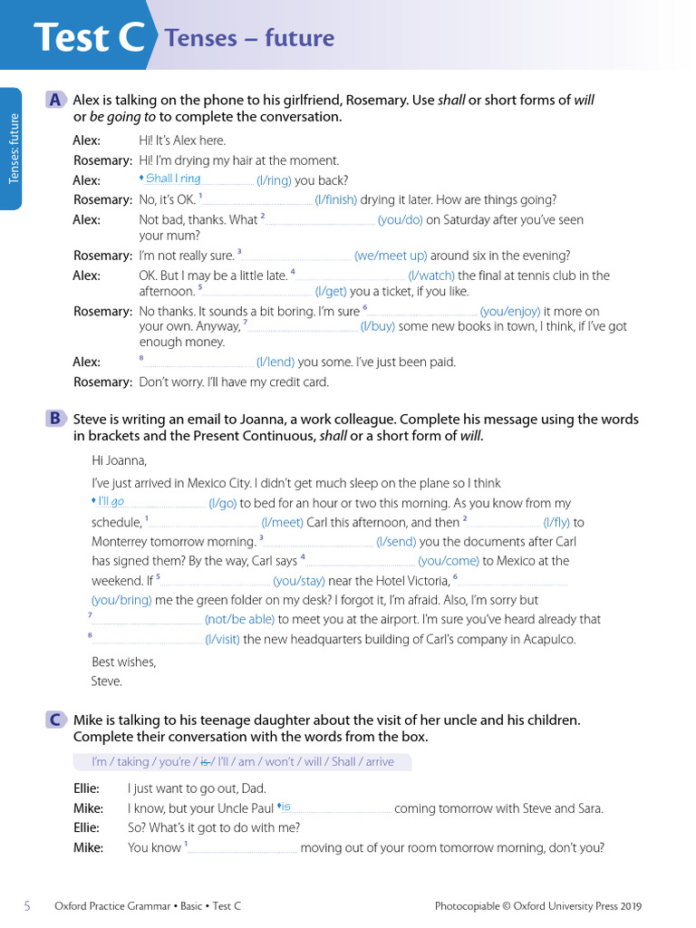 TNE Oxford Practice Grammar Basic Tests | PDF | Language Arts & Discipline