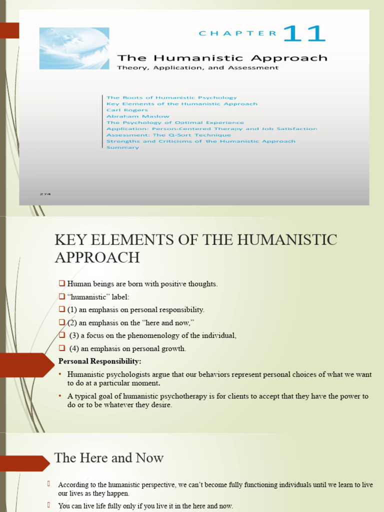 Chap 11 Humanistic Approach | PDF | Humanistic Psychology | Self Actualization