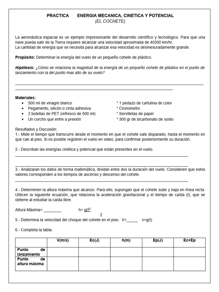Practica Energia Mecanica | PDF
