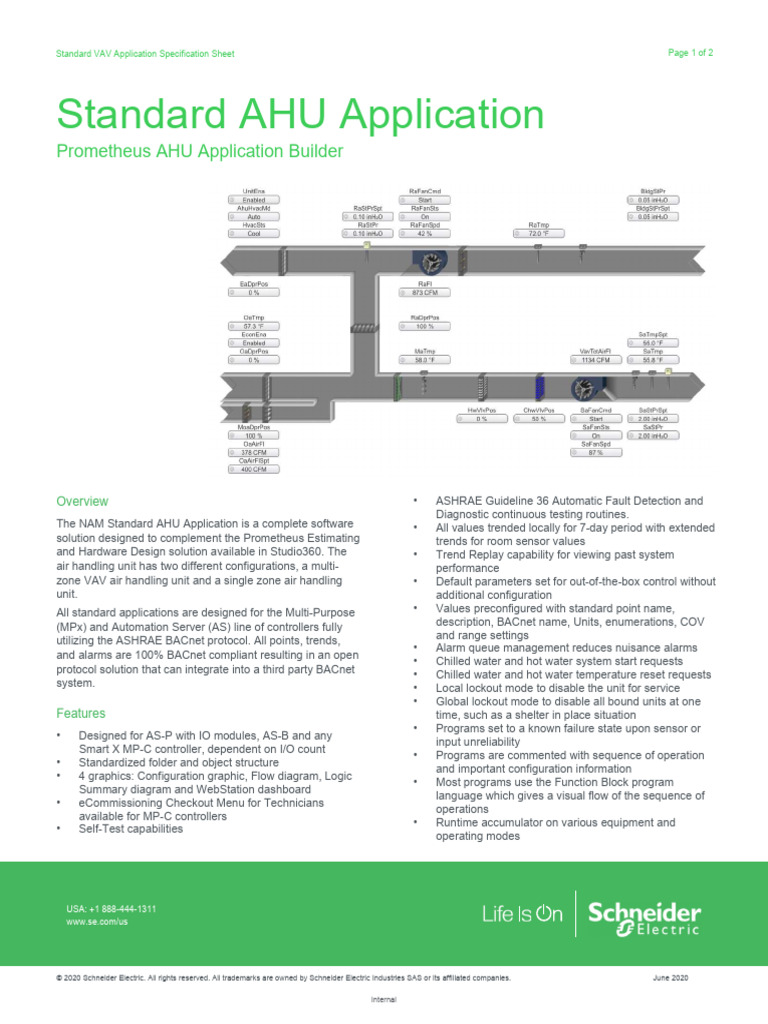 AHU Standard App Specification Sheet | PDF | Computing | Building ...