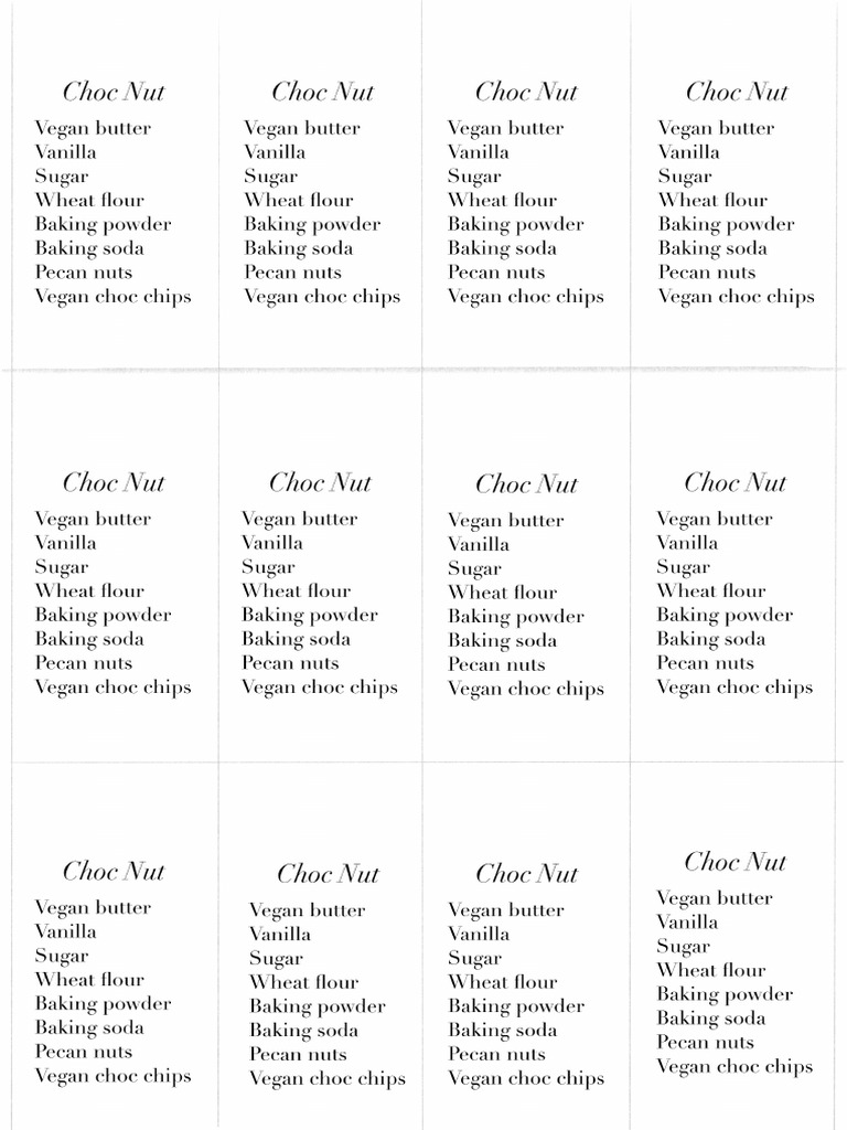 Home Oven Tags Choc Nut | PDF