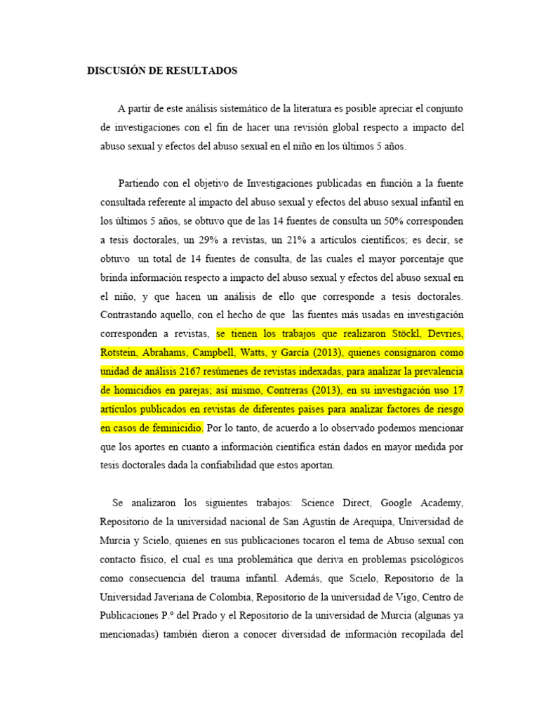 Discusión de Resultados | PDF