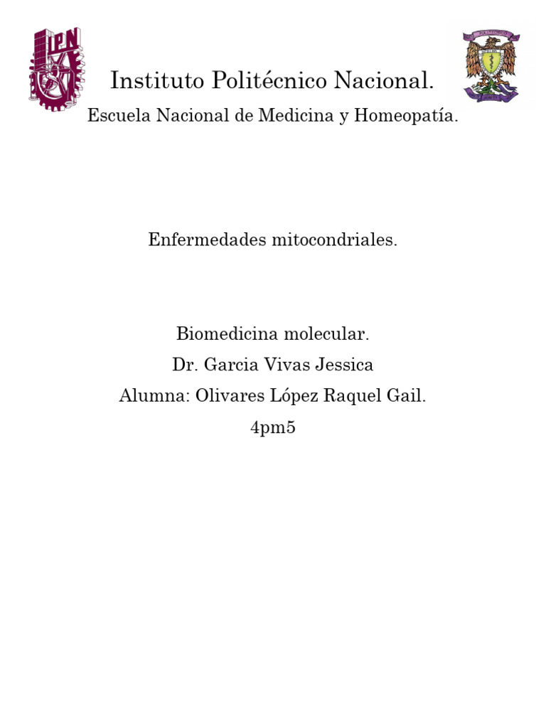 Enfermedades Mitocondriales | PDF