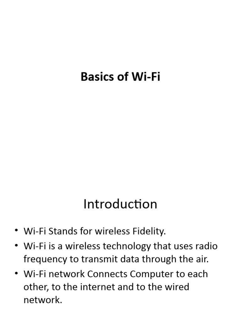 Basics of Wifi | PDF | Science & Mathematics | Technology & Engineering