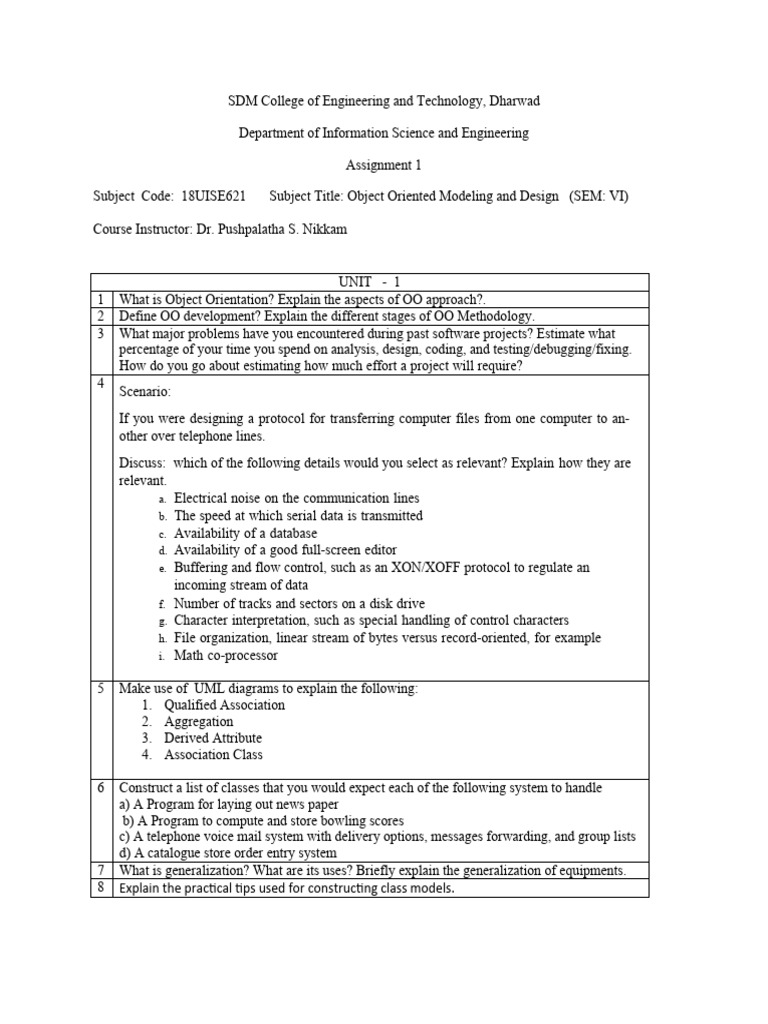 Oomd Assignment - 1 - 2020 - 2021 | PDF | Object Oriented Programming ... Oomd Assignment - 1 - 2020 - 2021 | PDF | Object Oriented Programming ...