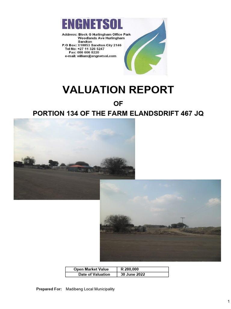 Elandsdeift 467 JQ PTN 134 | PDF | Real Estate Appraisal | Market Value