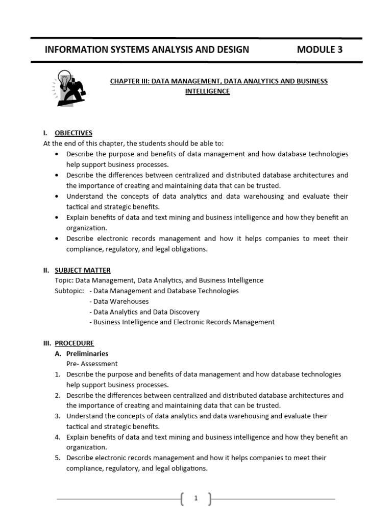 MODULE On Chapter 3. ISAD | PDF