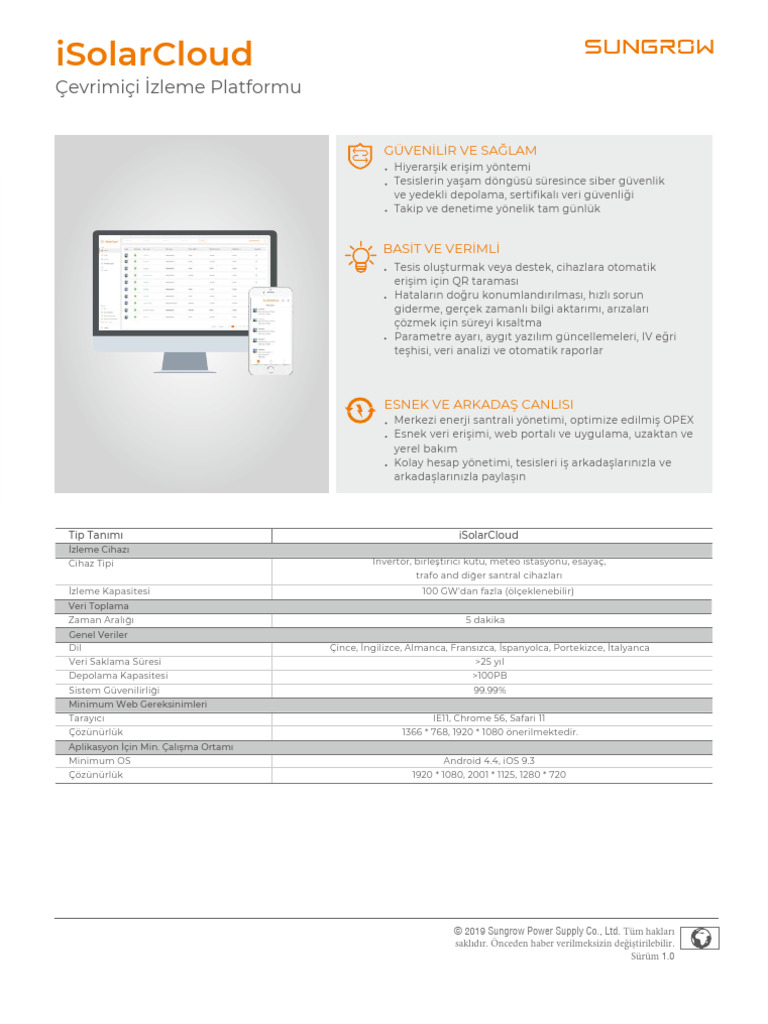 TR DS iSolarCloud Teknik Veriler V1.0 20201130 | PDF