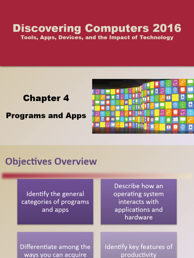 Discovering Computers 2016: Programs and Apps | PDF | Application Software | Mobile App