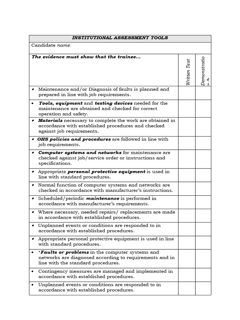 Institutional Assessment Tools CSS | PDF