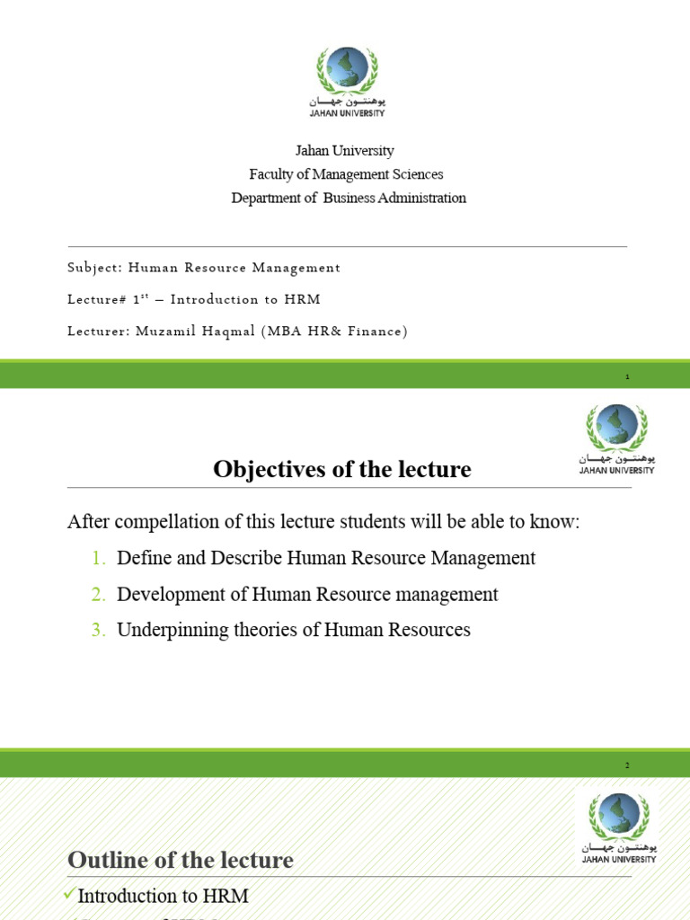 HRM Chapter 1 | PDF | Human Resource Management | Human Resources