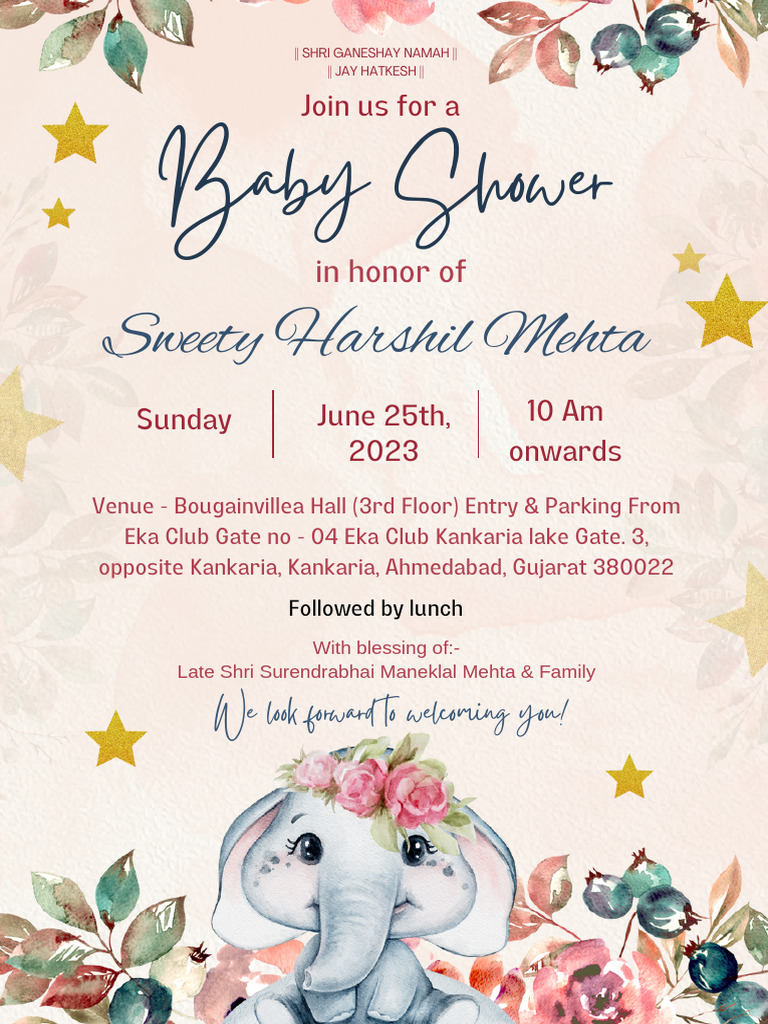 Baby Shower Invitation Card | PDF