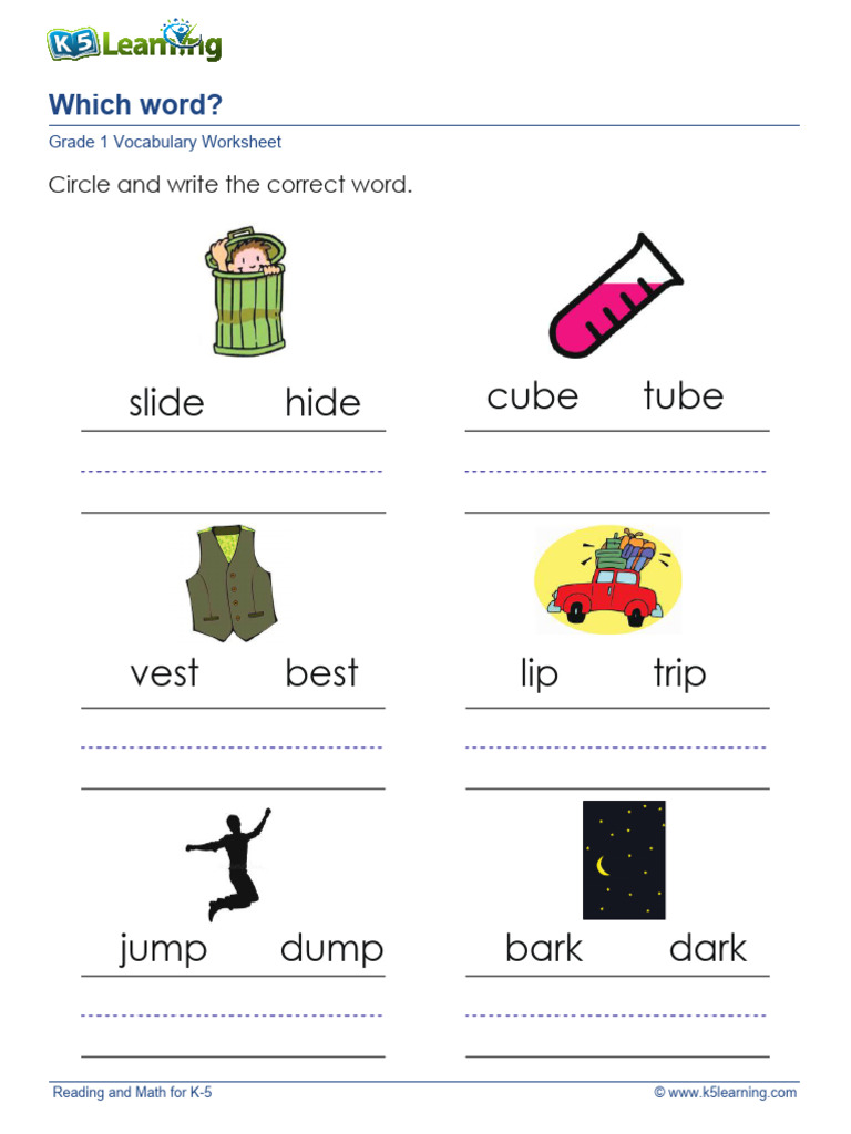 Grade 1 Write Words Pictures 2 | PDF