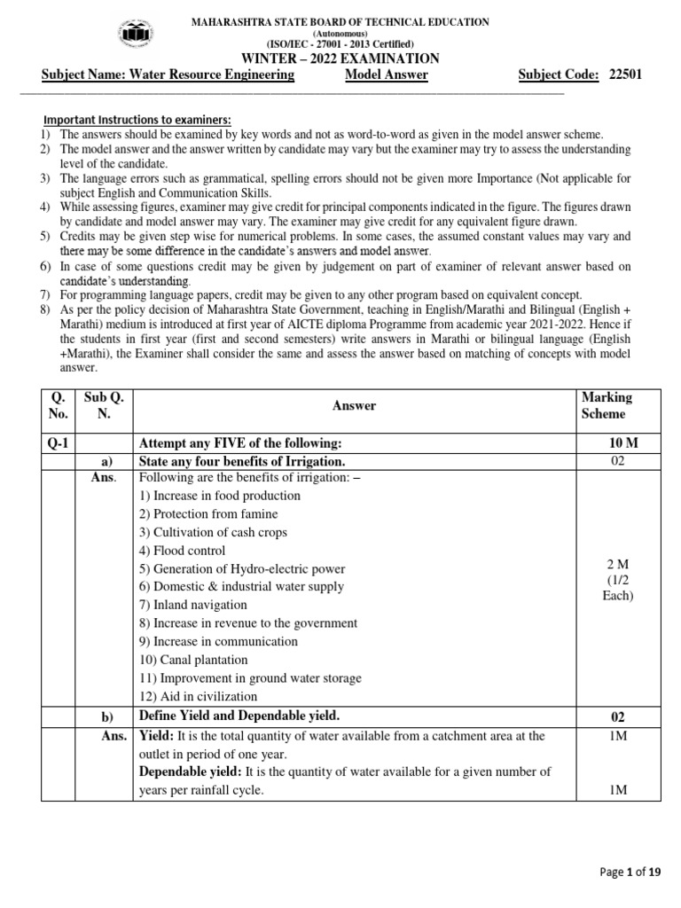 22501-2022-Winter-Model-Answer-Paper (Msbte Study Resources) | PDF
