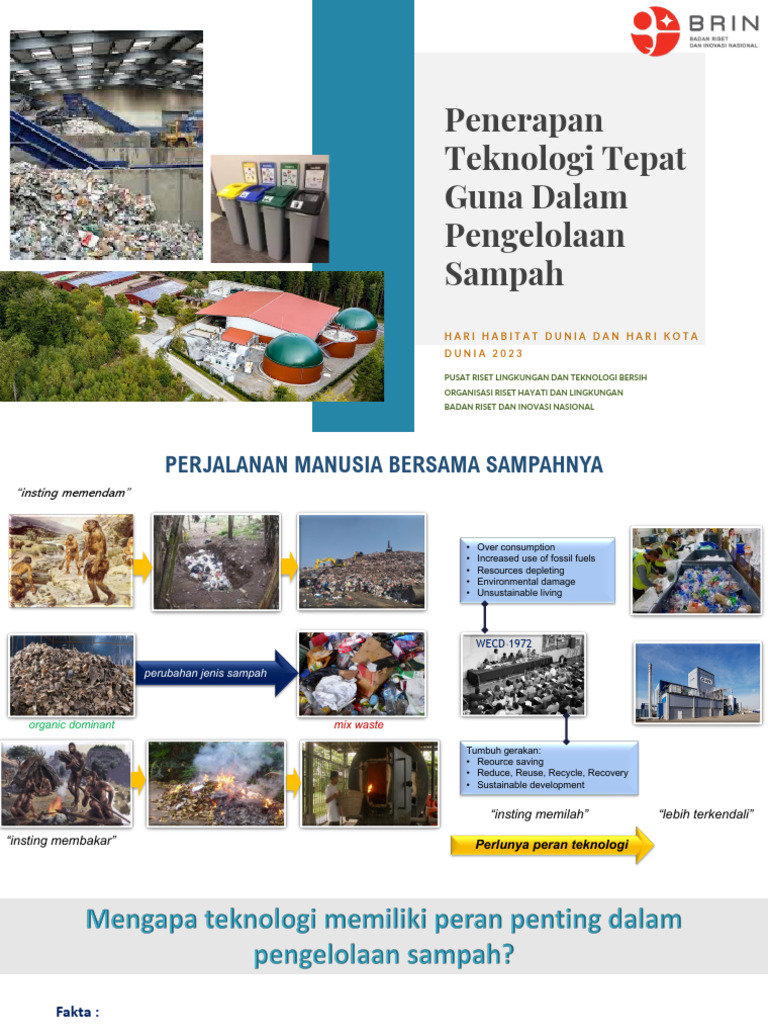 BRIN - Penerapan Teknologi Tepat Guna Dalam Pengelolaan Sampah | PDF