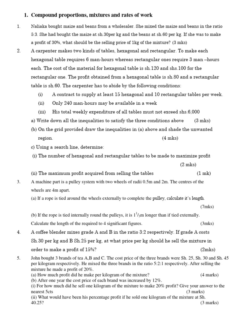 Compound Proportions Q | PDF