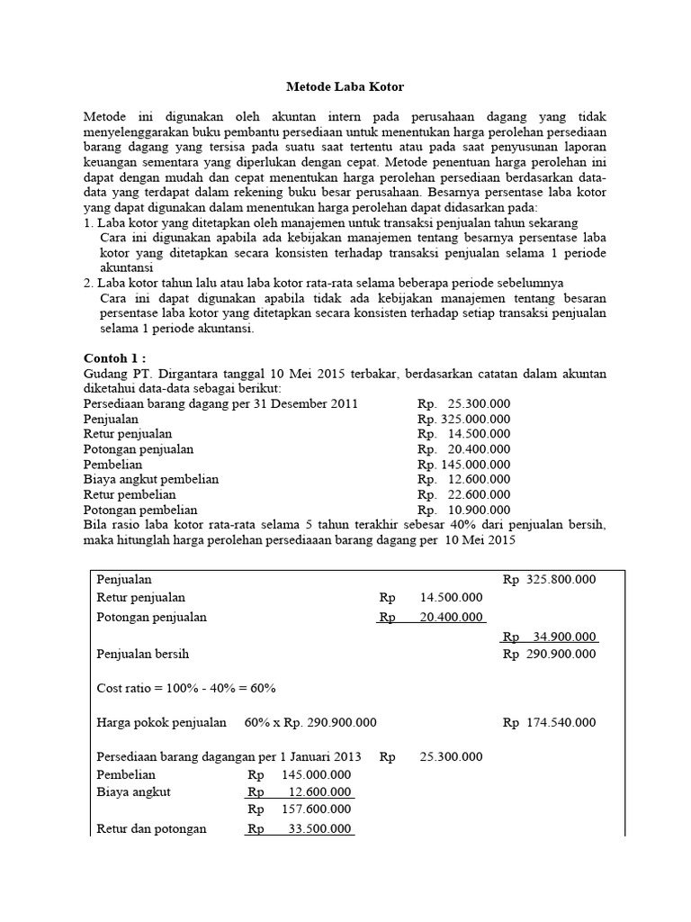 Metode Laba Kotor | PDF