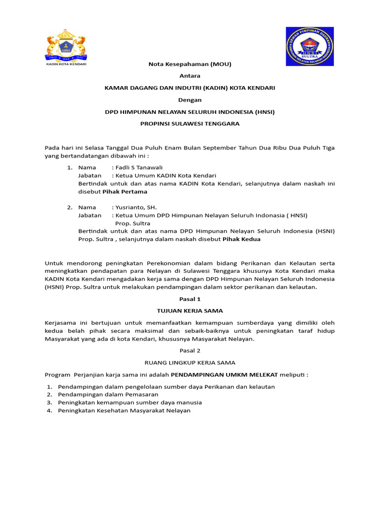 Nota Kesepahaman Pdf